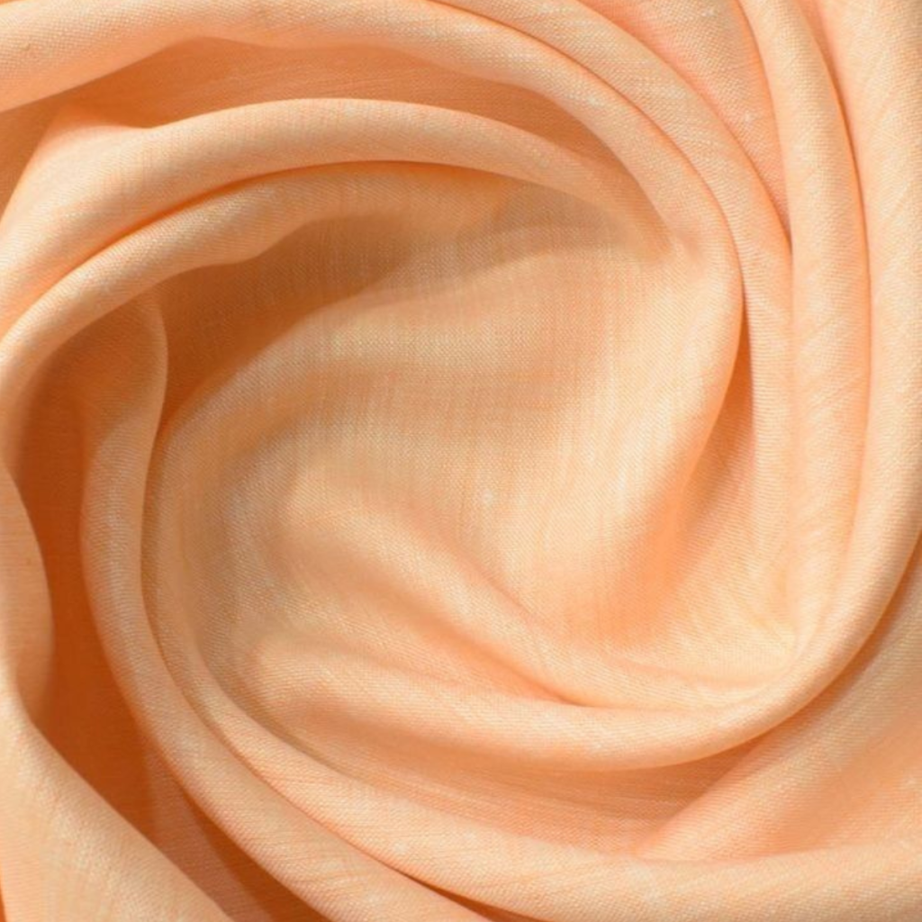 Light Orange Linen Cotton Fabric - Sara Impex