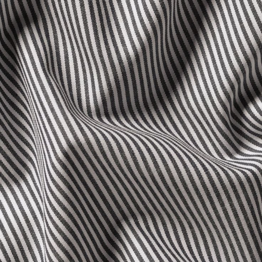 Black Pinstripe Cotton fabric - Sara Impex